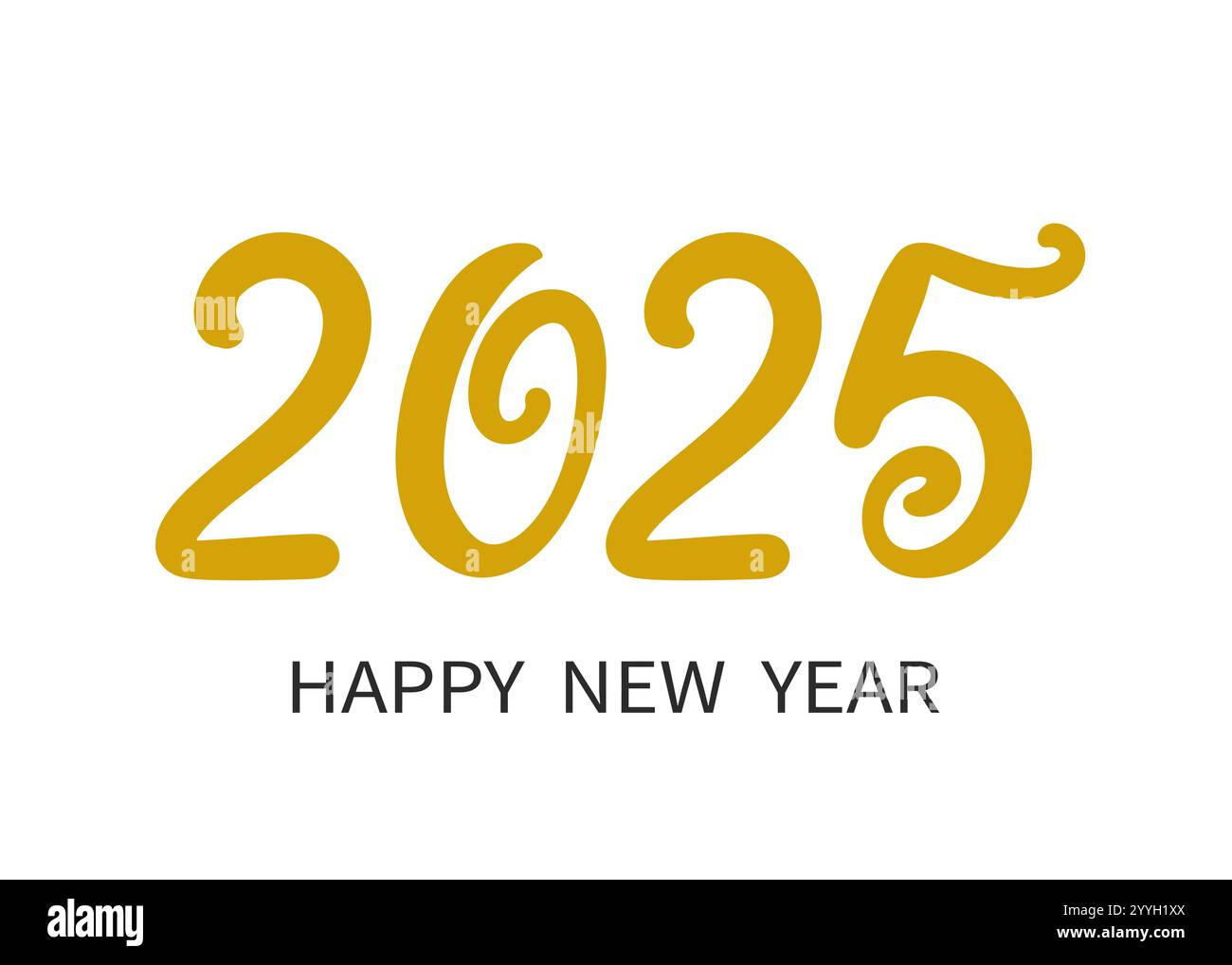 New Year 2025 Hand Lettering Banner Vector Numbers Stock Vector Image ...