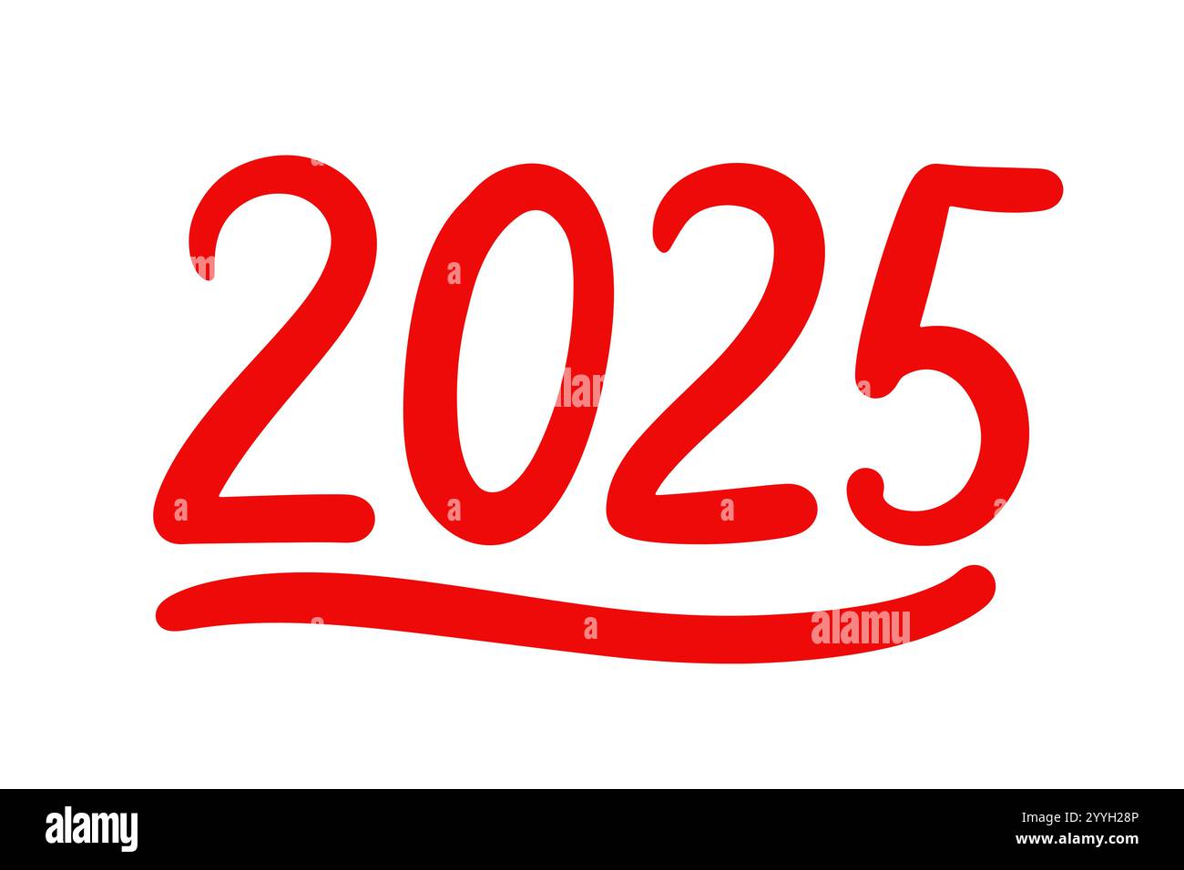 New Year 2025 Hand Lettering Banner Vector Numbers Stock Vector Image ...