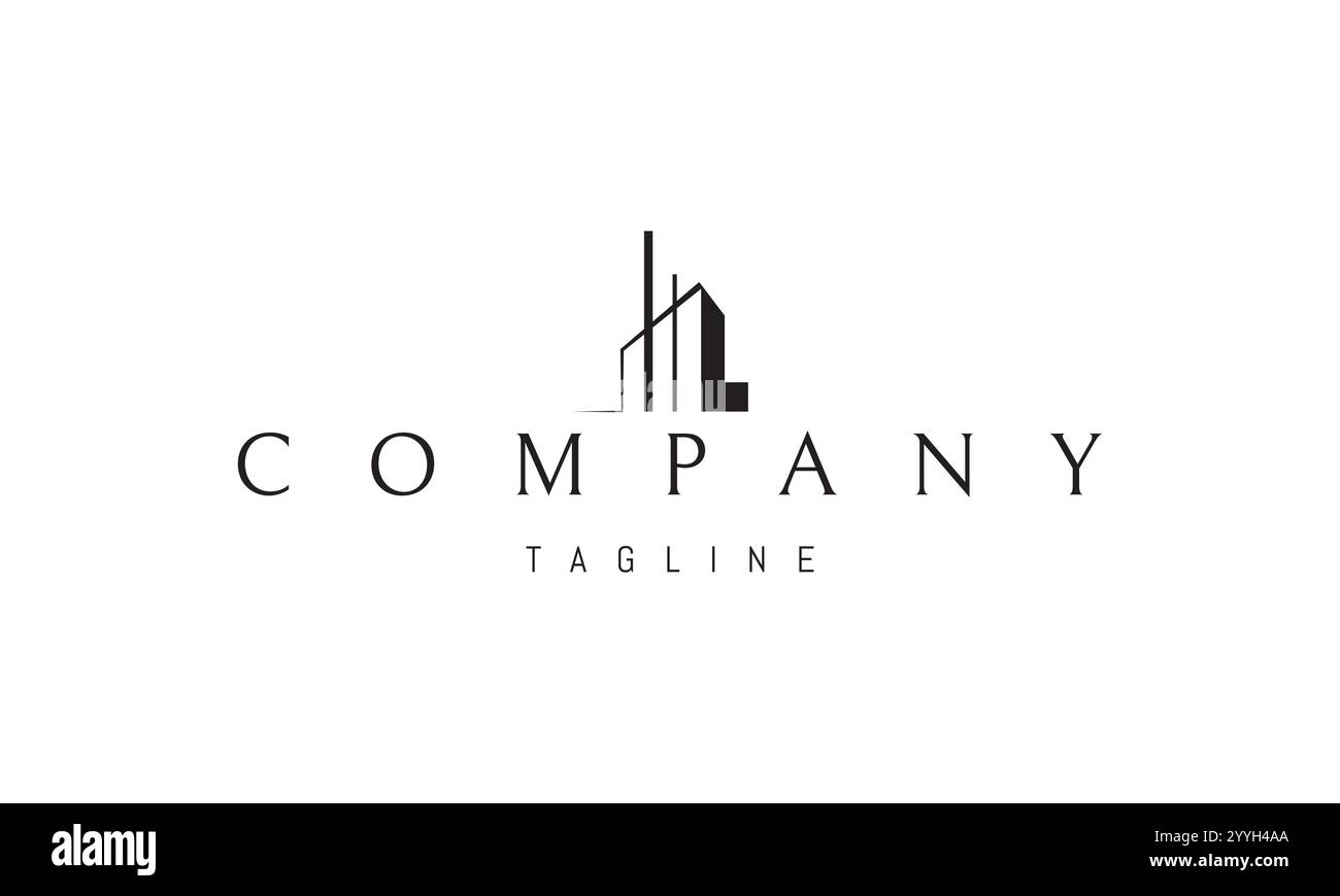 Vector logo with an abstract image of a modern skyscraper Stock Vector ...