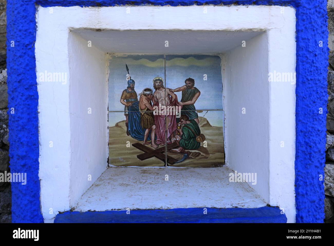One of the religious shrines at Castillo de San Jose, mountain village ...