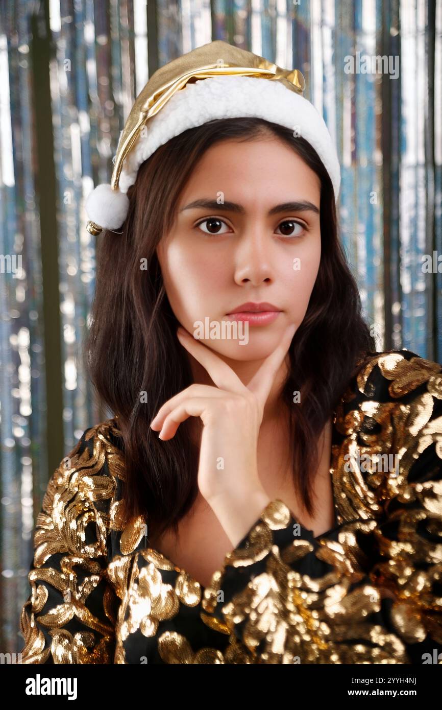 Emotive portrait of a young woman with natural light, capturing raw ...