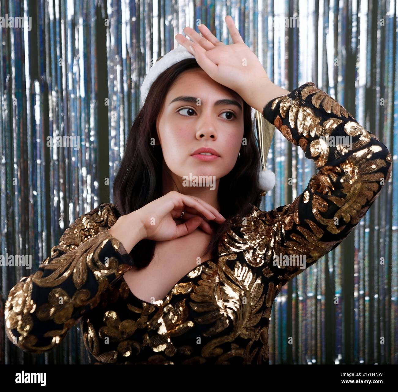 Emotive portrait of a young woman with natural light, capturing raw ...