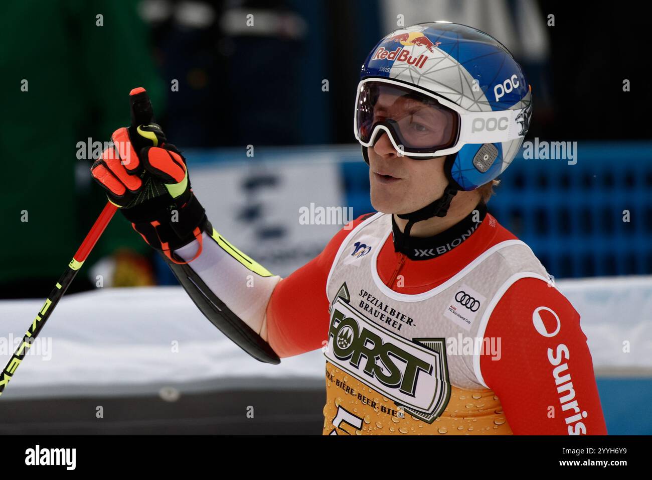 Switzerland's Marco Odermatt celebrates winning an alpine ski, men's ...
