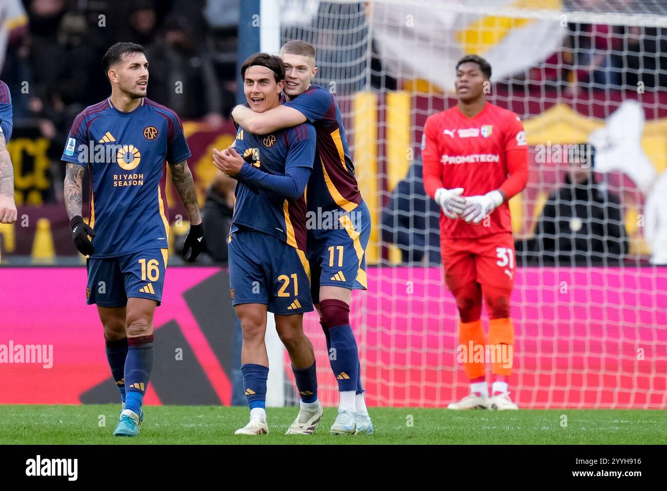Rome, Italy. 22nd Dec, 2024. Artem Dovbyk of AS Roma celebrates with ...