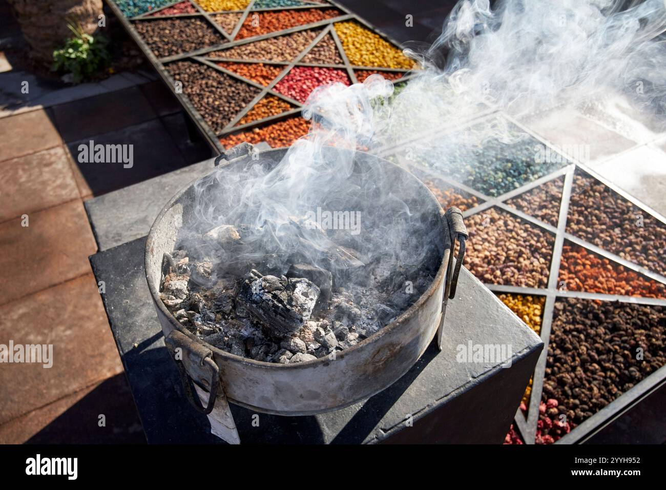 charcoal burner burning moroccan incense tinsmiths square marrakesh ...