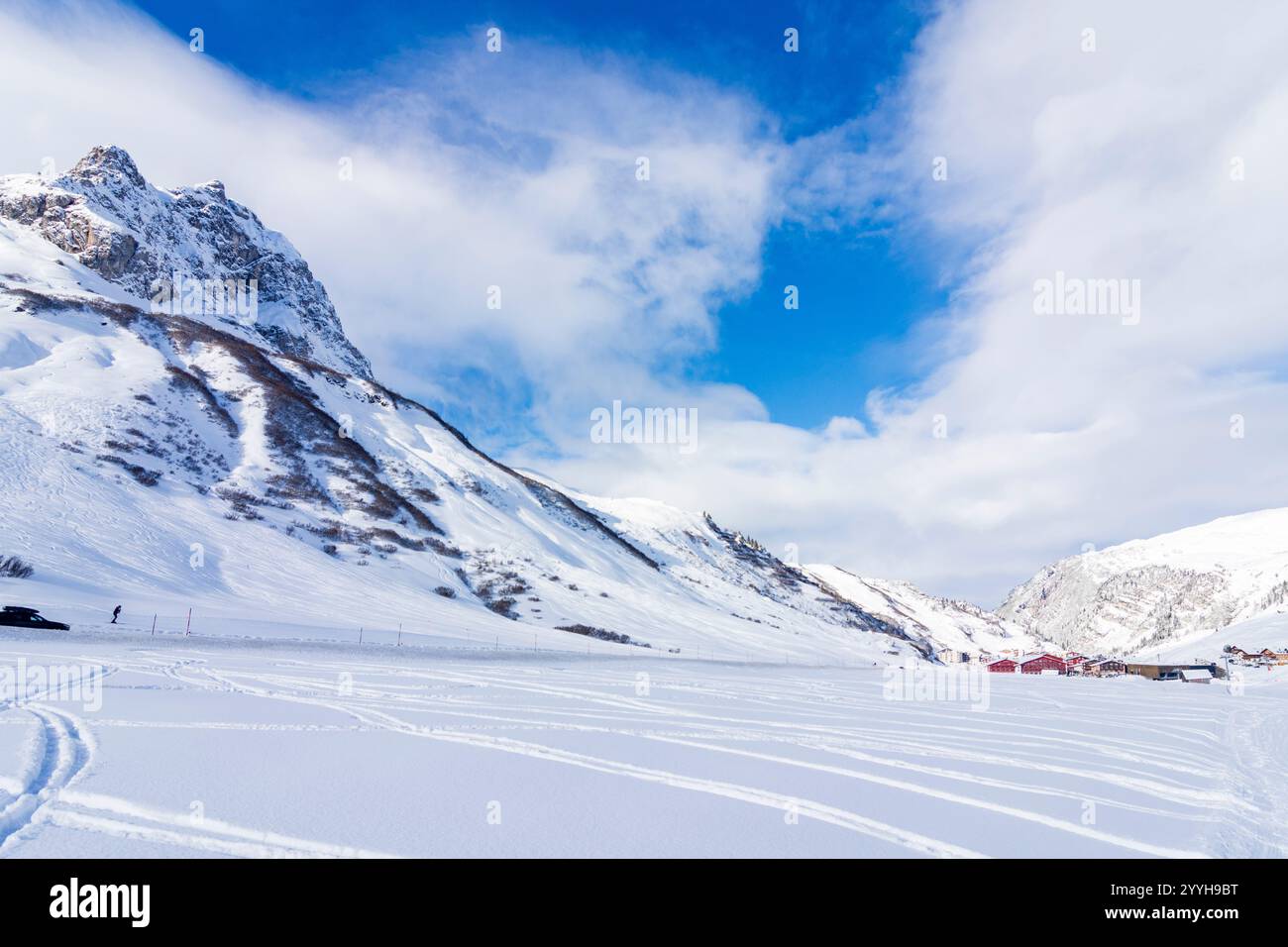 Lech: winter in hamlet Zürs, mountain Hasenfluh in Arlberg, Vorarlberg ...