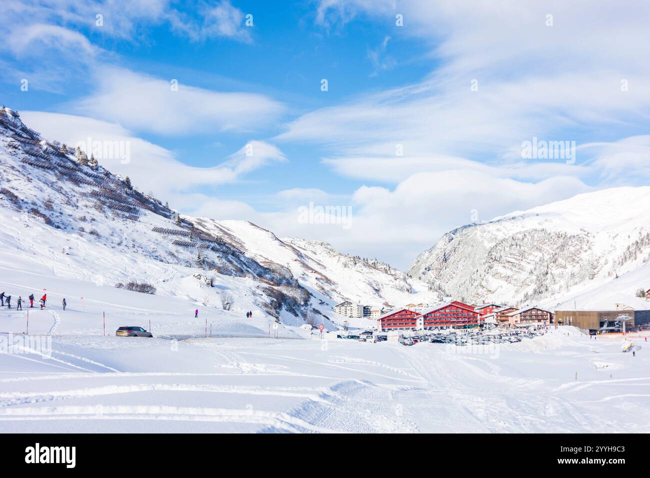 Lech: winter in hamlet Zürs in Arlberg, Vorarlberg, Austria Stock Photo ...