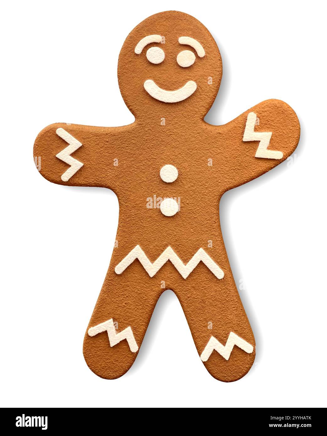 Cute fresh gingerbread man isolated on white with clipping path Stock ...