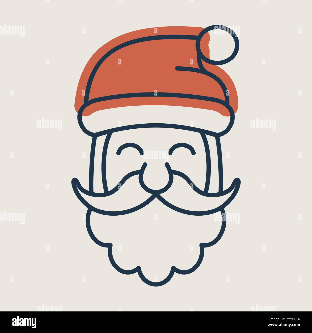Santa Claus Father Christmas character face vector icon. Winter sign ...