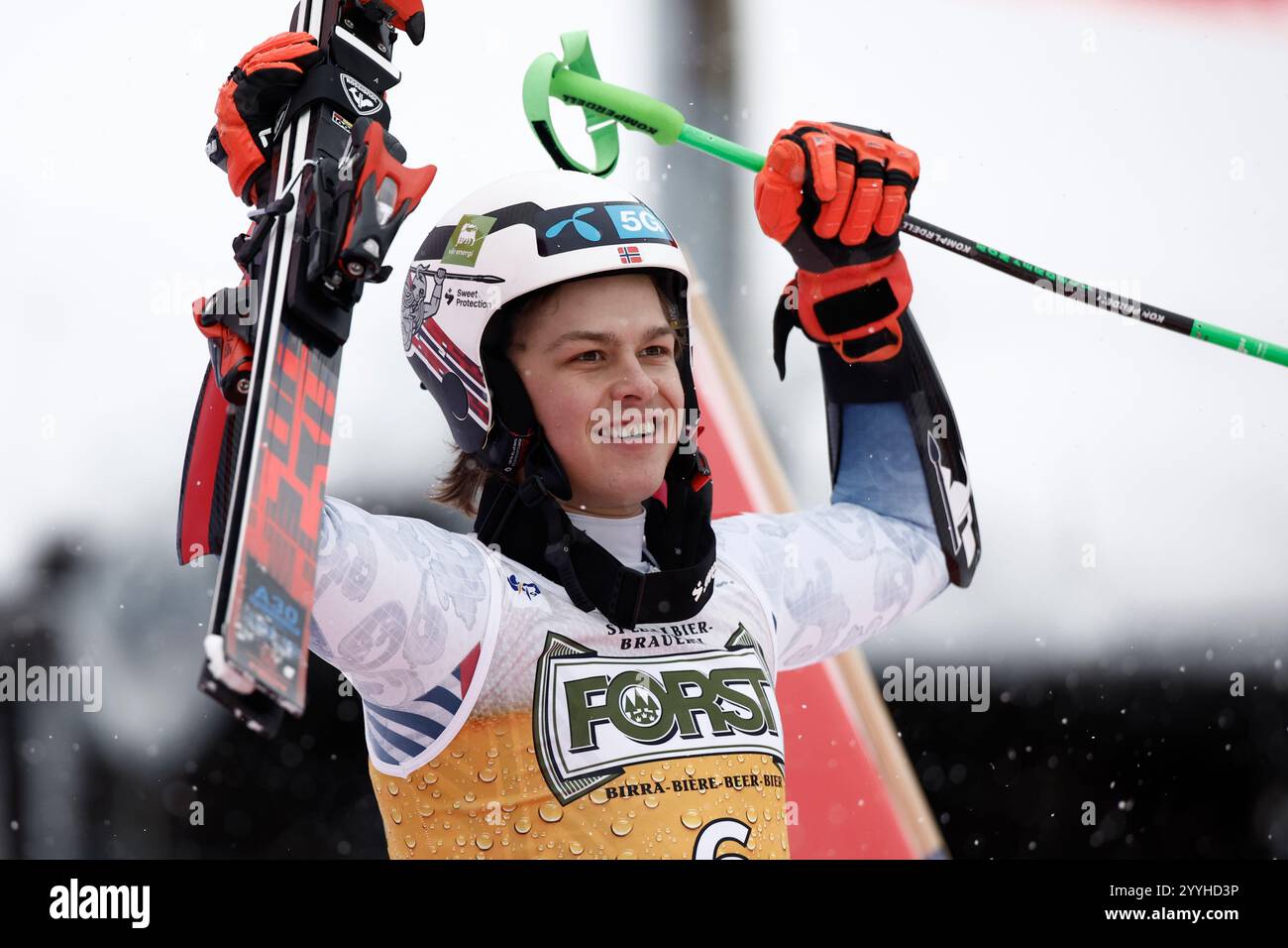 Norway's Alexander Steen Olsen celebrates on the podium after taking ...