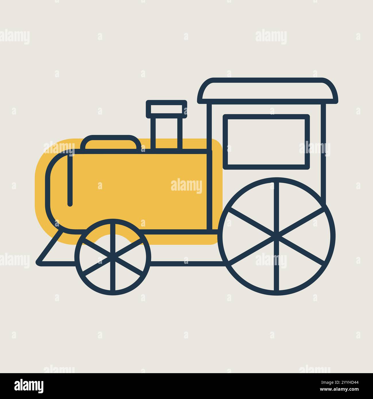 Vintage steam locomotive vector icon. Children's railway transport sign ...