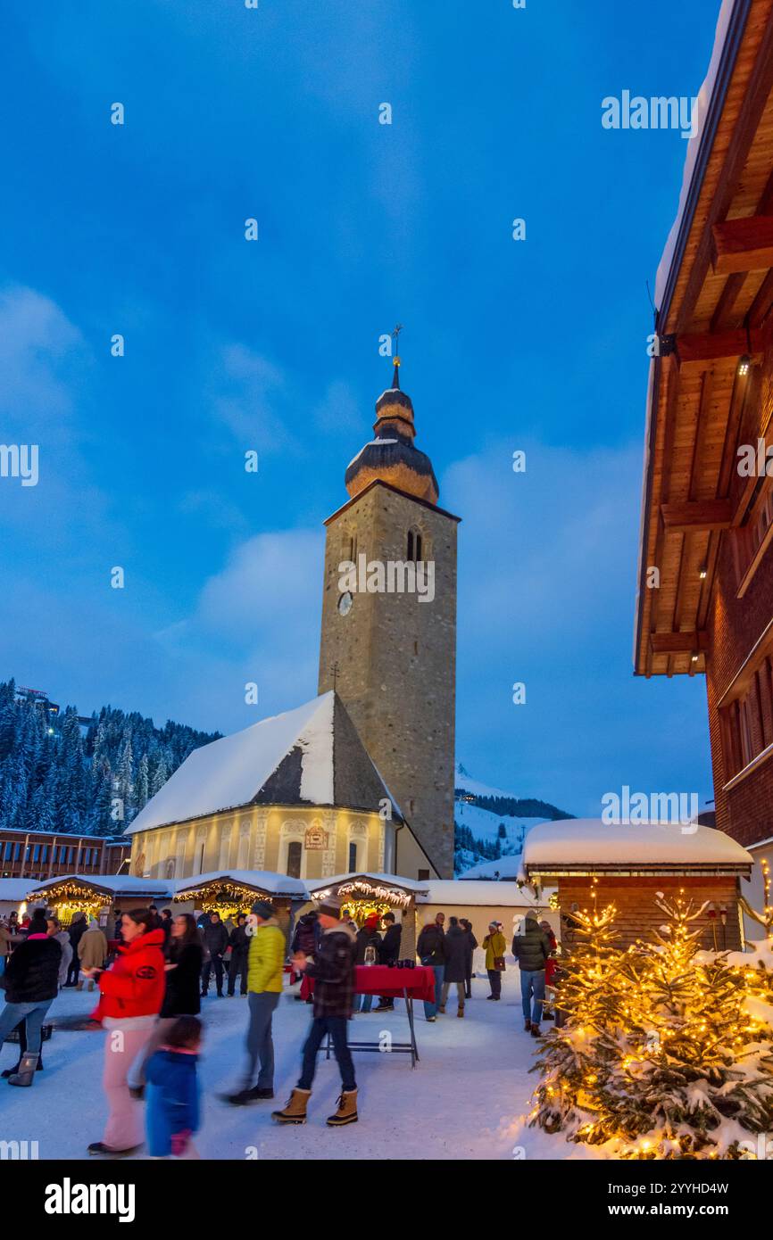 Lech: winter in Lech, church Lech, Christmas market in Arlberg ...