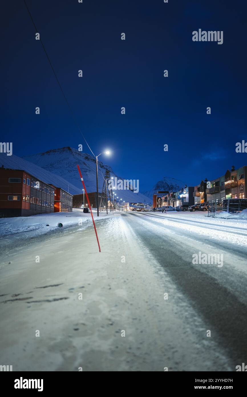 Main Longyearbyen, Svalbard road in town center Stock Photo - Alamy