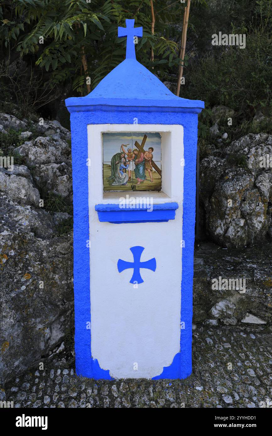 One of the religious shrines at Castillo de San Jose, mountain village ...