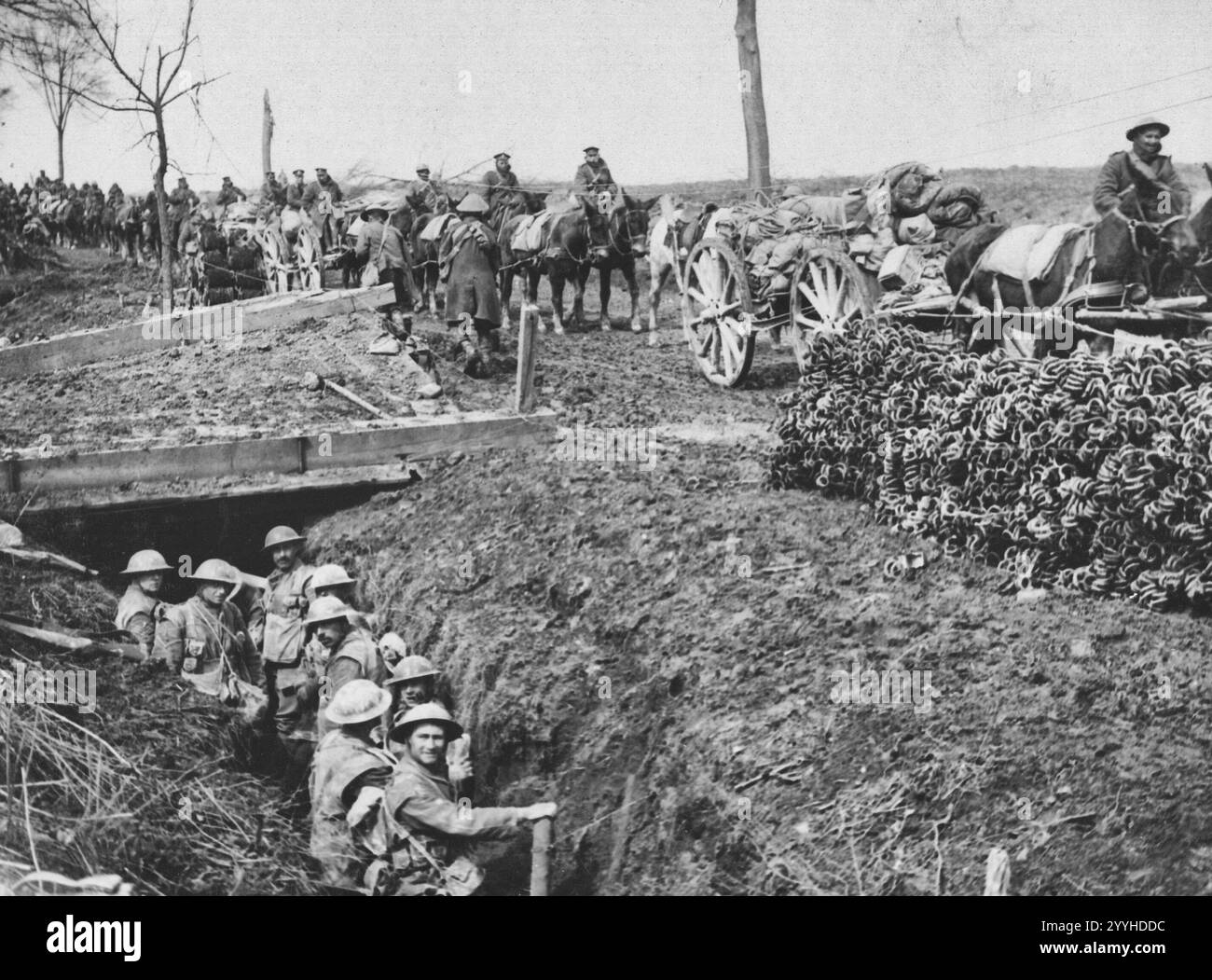 Scene during the Battle of Arras, France during World War I, April 1917 ...