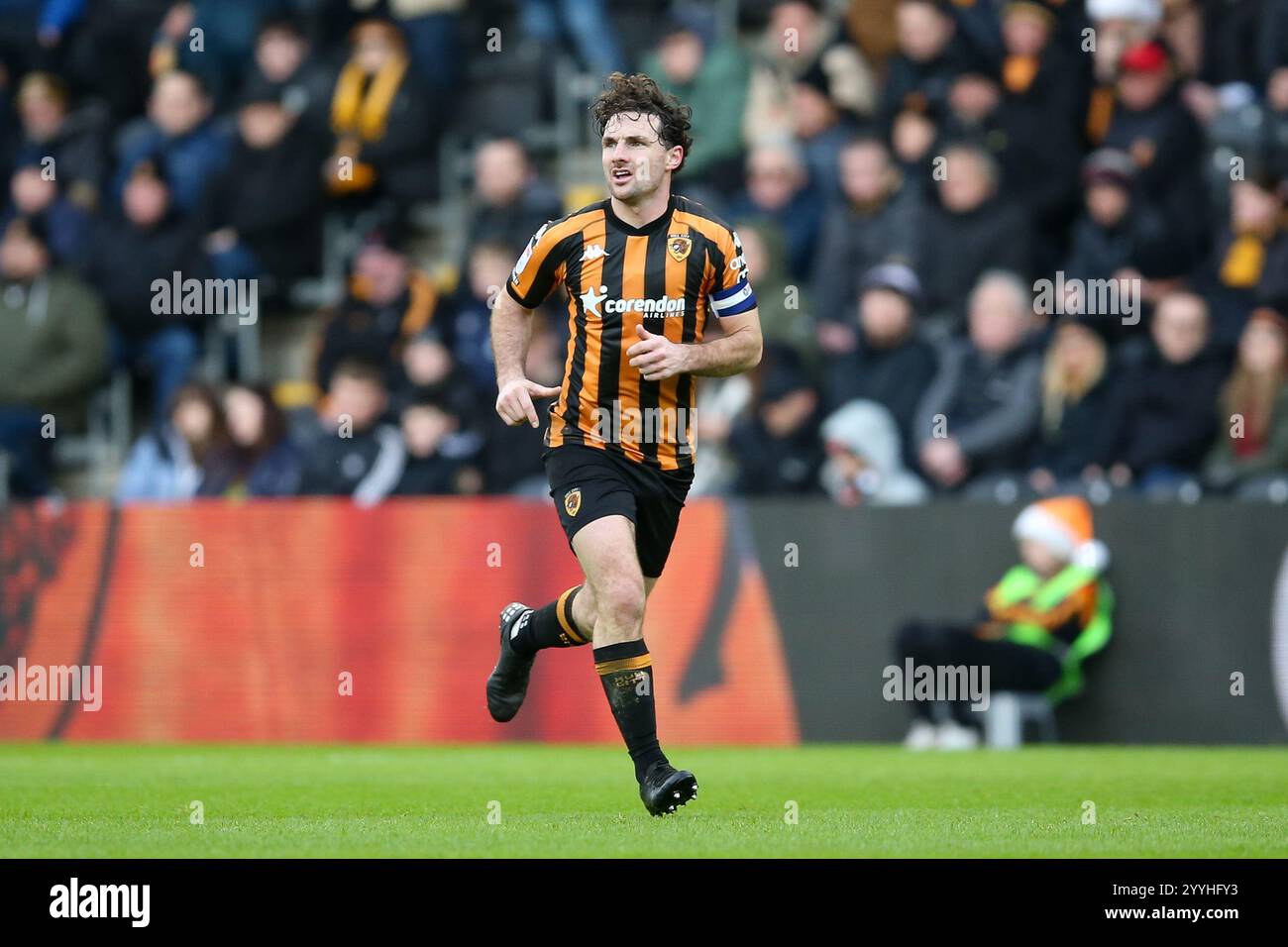MKM Stadium, Hull, England - 21st December 2024 Lewie Coyle of Hull City - during the game Hull ...