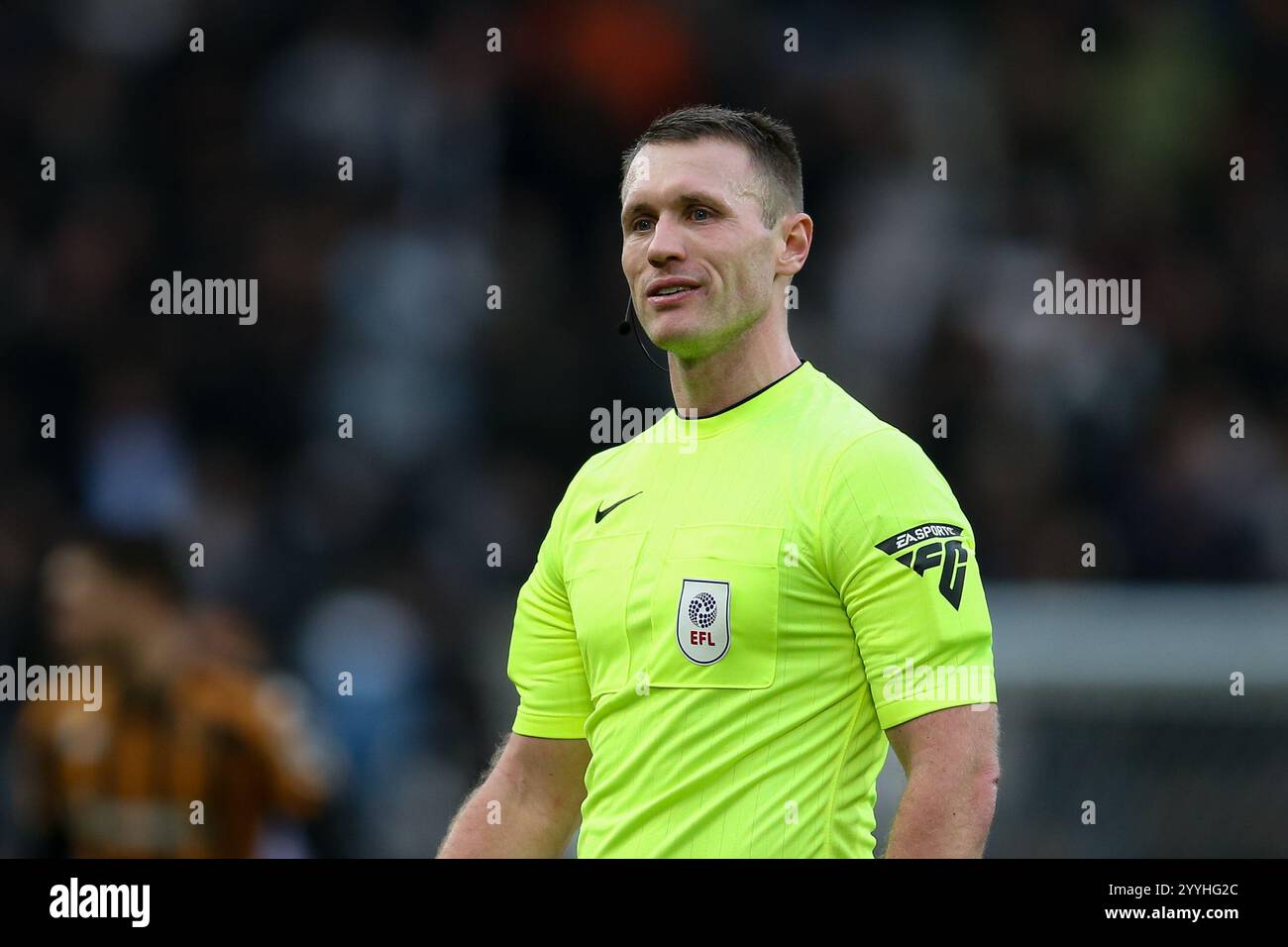 MKM Stadium, Hull, England - 21st December 2024 Referee Thomas Bramall - during the game Hull ...