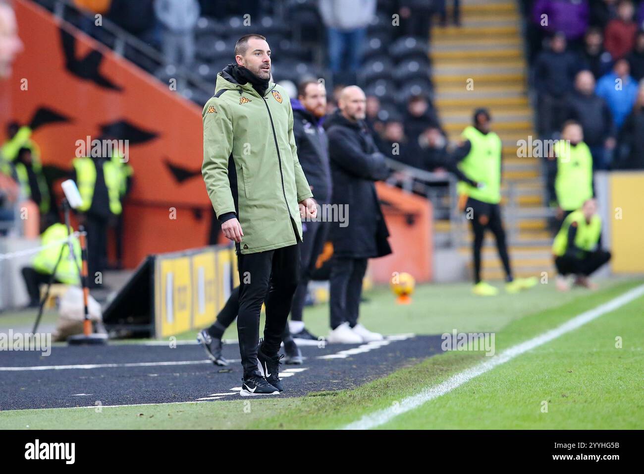 MKM Stadium, Hull, England - 21st December 2024 Ruben Selles Manager of Hull City - during the ...