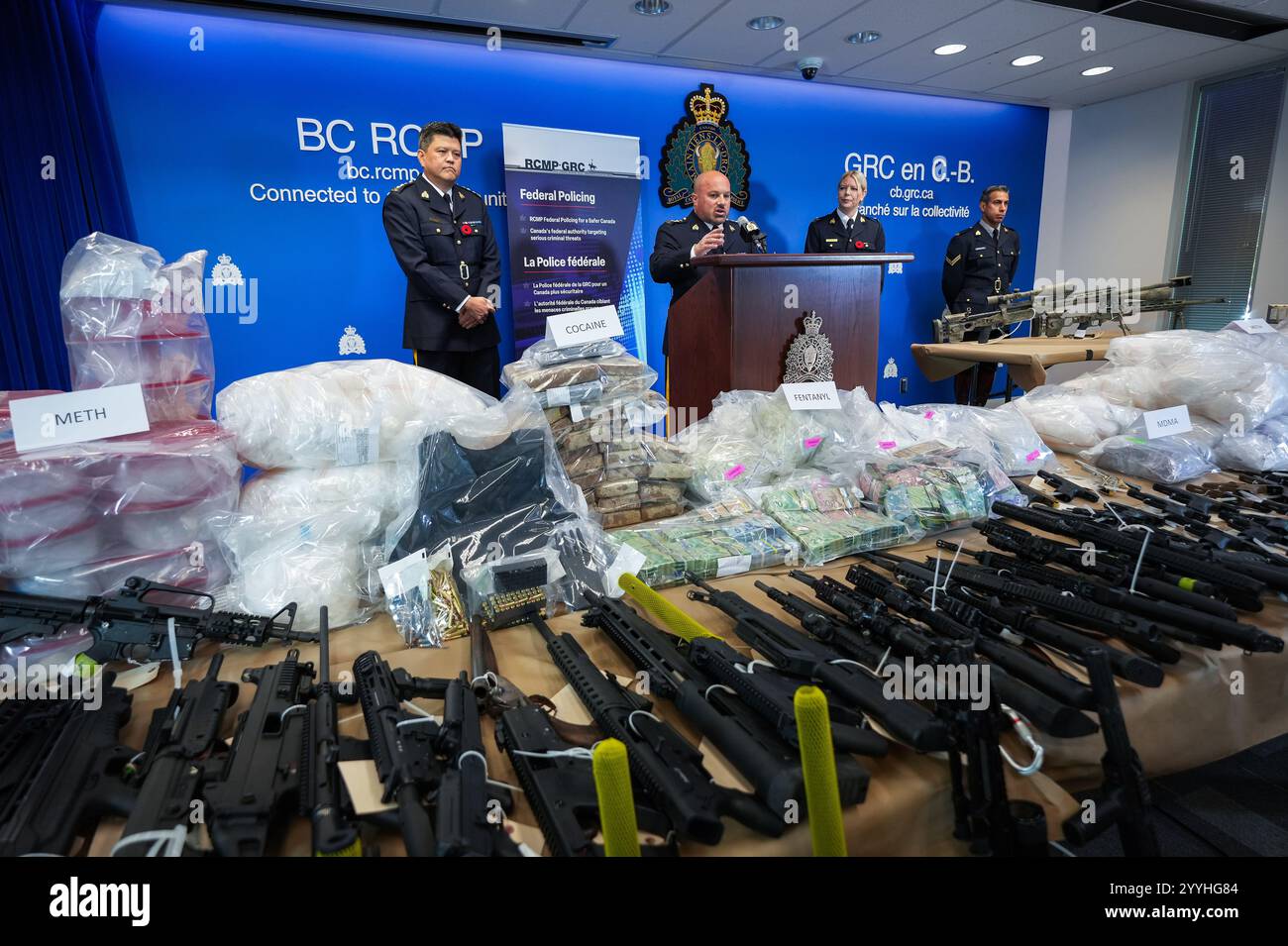 Surrey, Canada. 31st Oct, 2024. Firearms and illicit drugs seized last ...