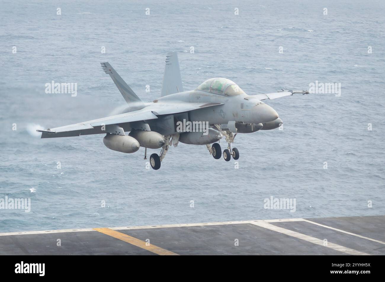 A U.S. Navy F/A-18F Super Hornet aircraft assigned to Strike Fighter ...