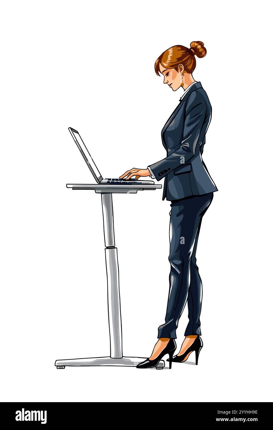 Female student working desk Cut Out Stock Images & Pictures - Alamy