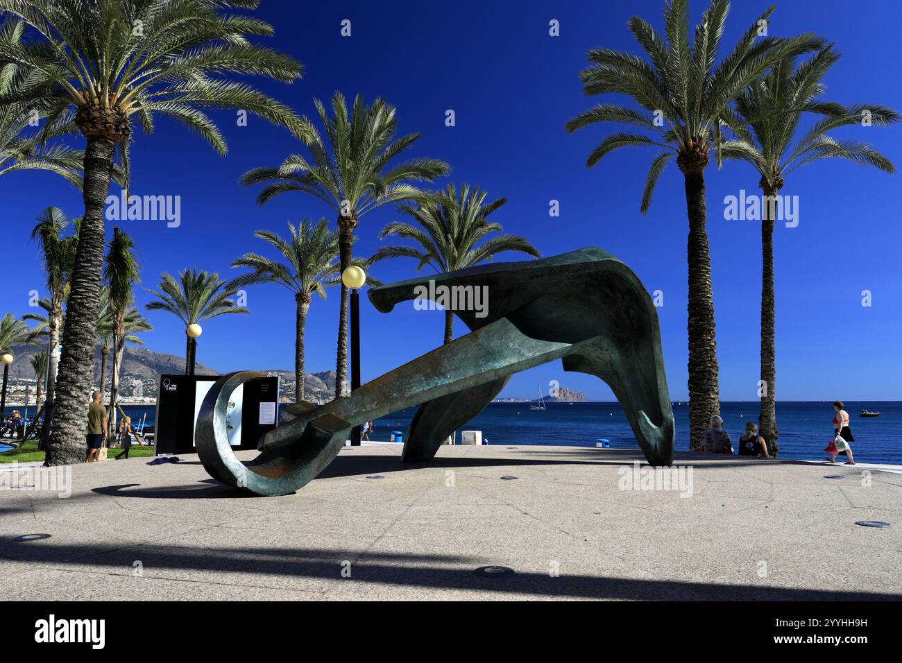 The anchor monument called Asentamiento on the promenade of Albir town ...