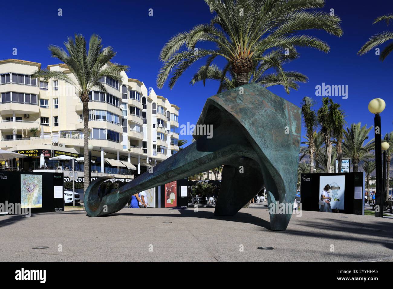 The anchor monument called Asentamiento on the promenade of Albir town ...