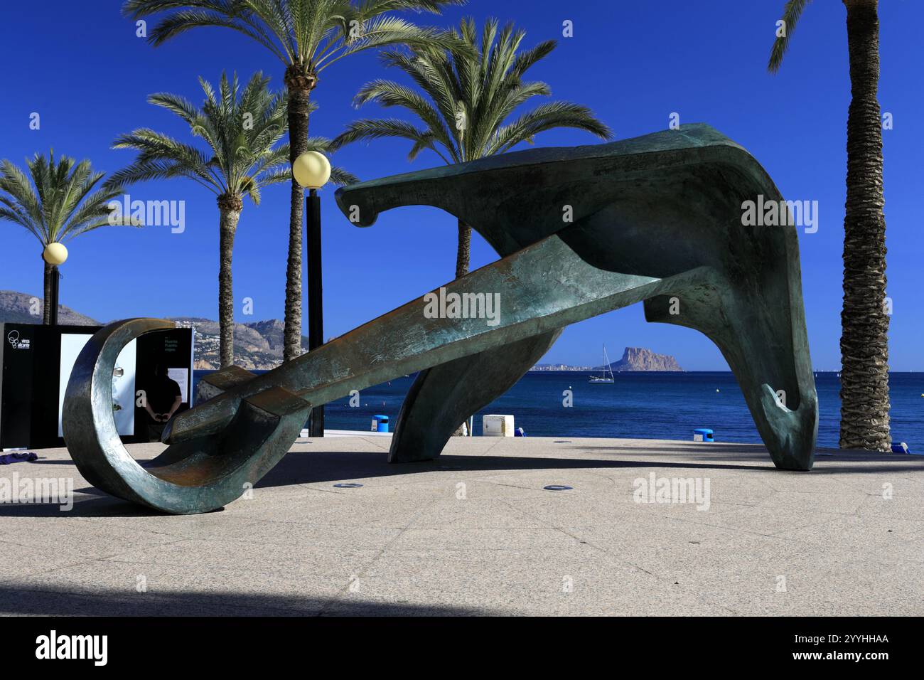 The anchor monument called Asentamiento on the promenade of Albir town ...