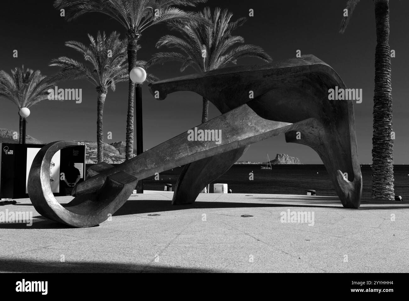 The anchor monument called Asentamiento on the promenade of Albir town ...