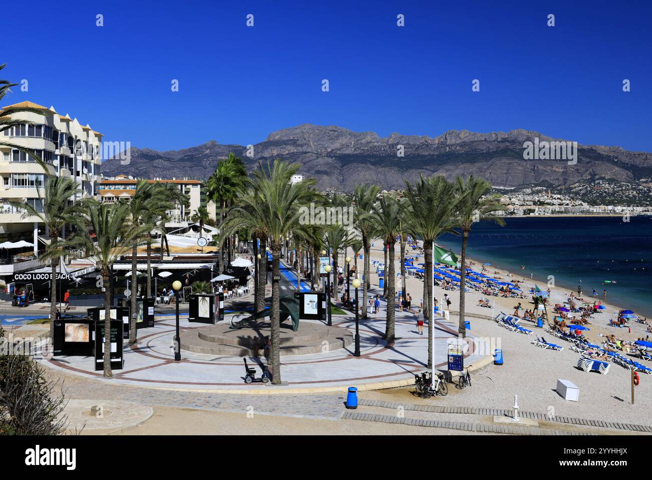 Summer view over the beach in Albir town, Costa Blanca, Spain, Europe ...