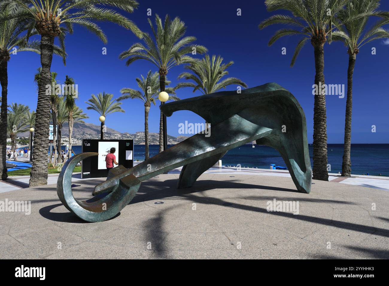 The anchor monument called Asentamiento on the promenade of Albir town ...
