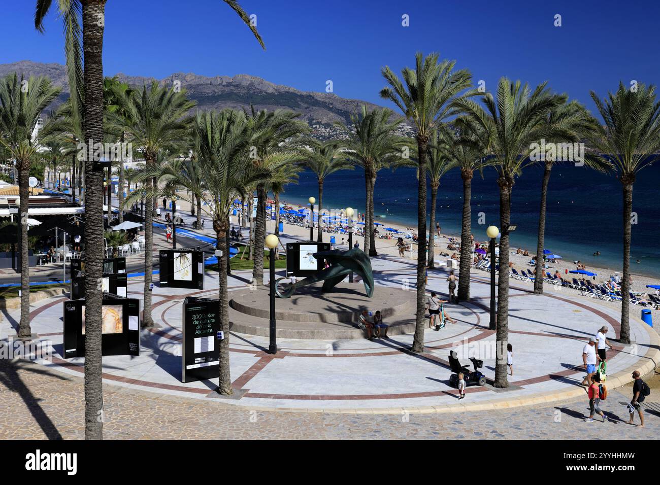 Summer view over the beach in Albir town, Costa Blanca, Spain, Europe ...