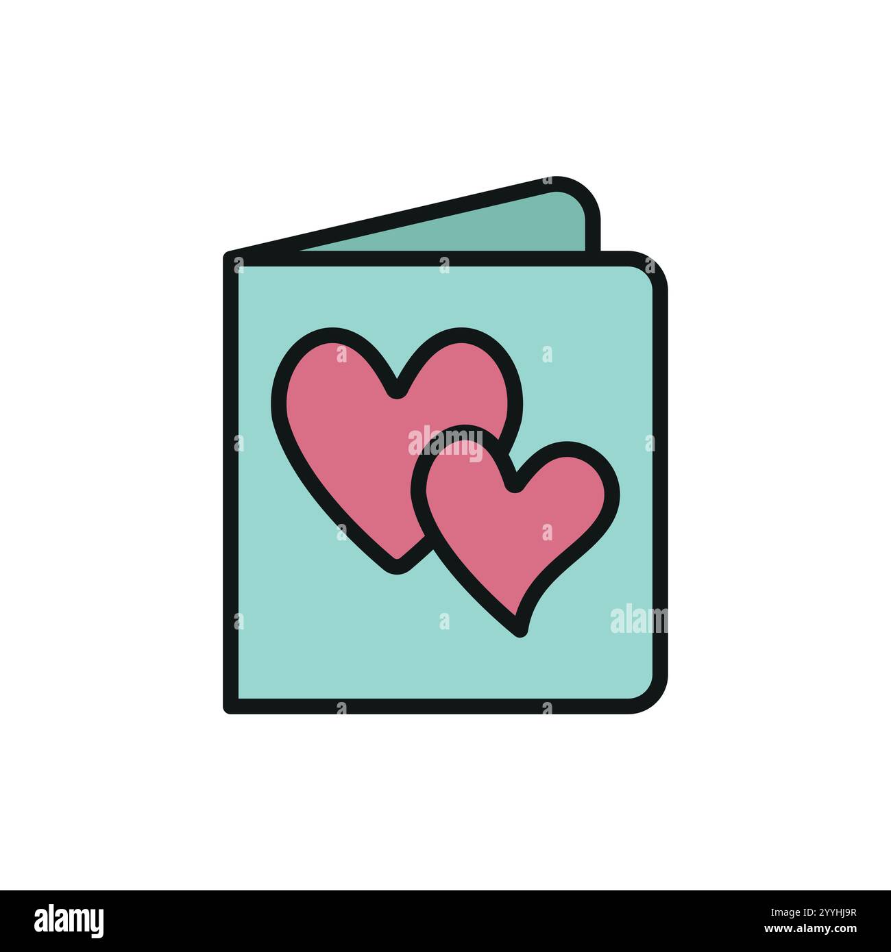 Valentine card icon featuring a romantic design with hearts and soft ...