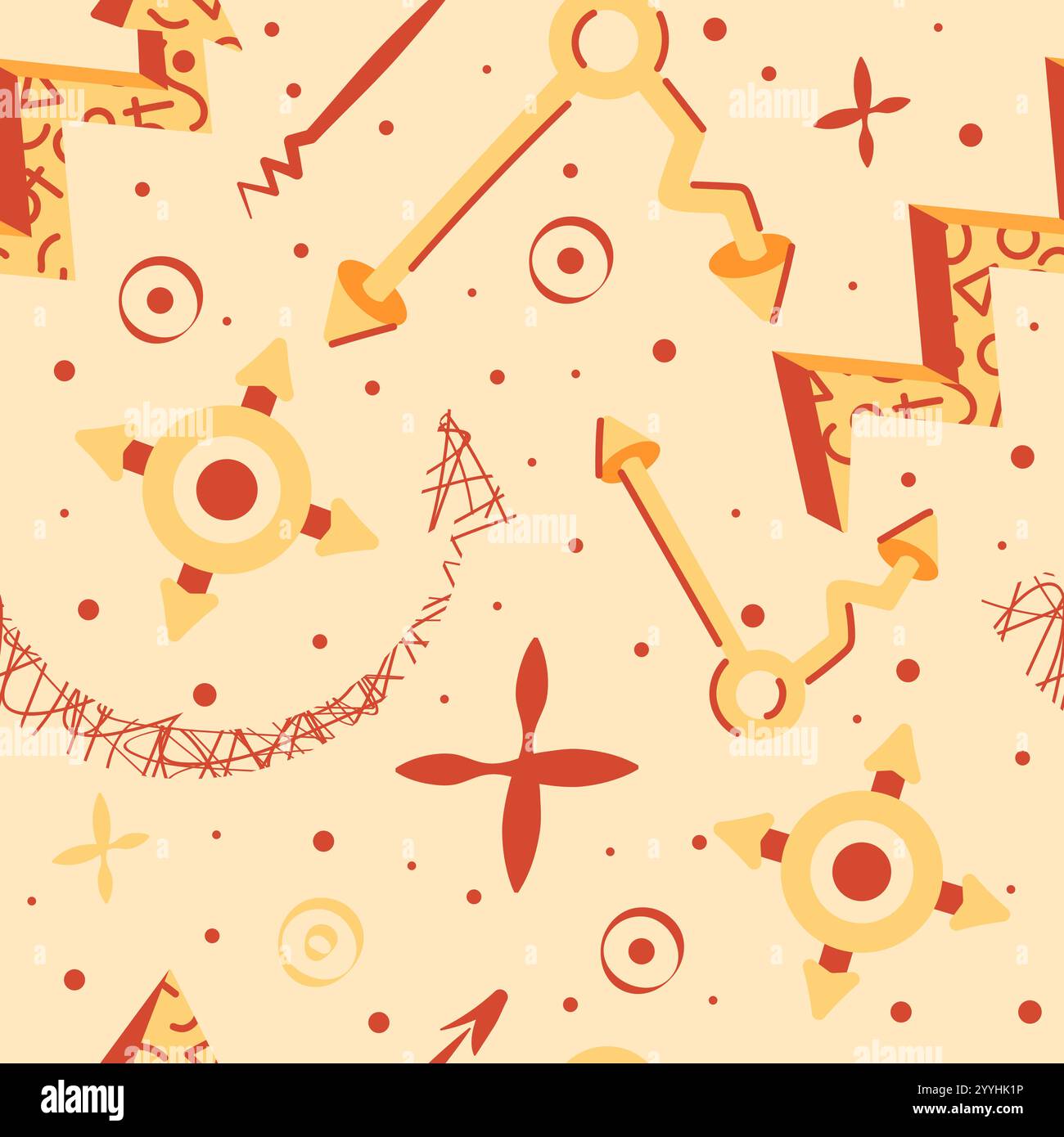 Funny arrows seamless pattern. Playful pointers of different shapes ...