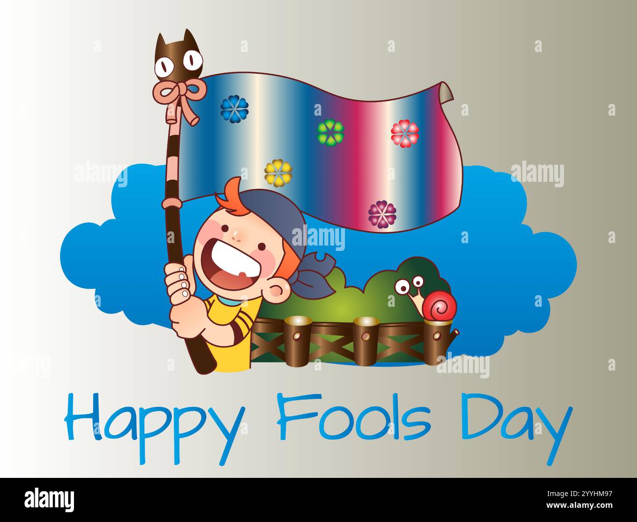 Flag on a cloudy day Stock Vector Images - Alamy