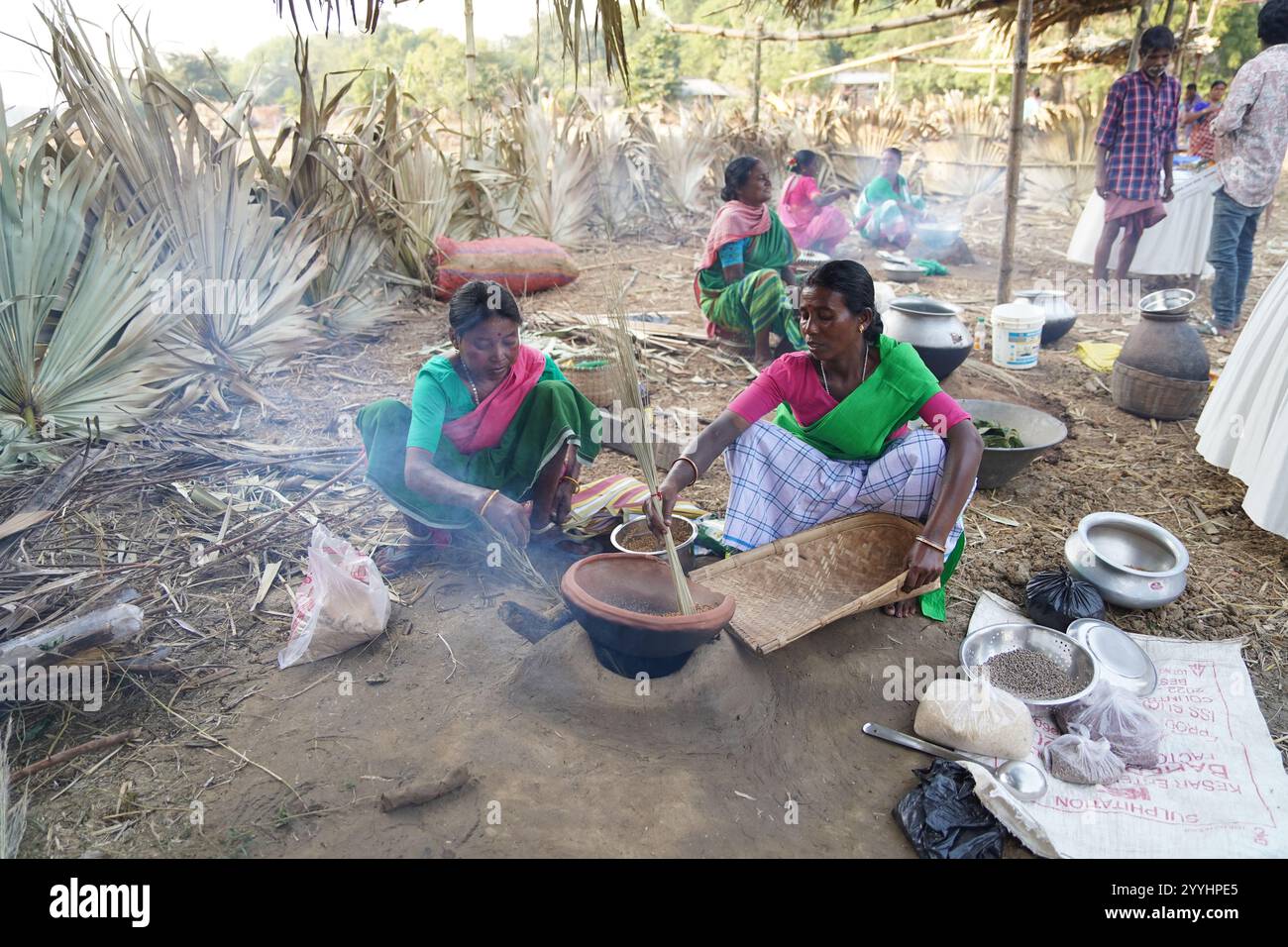 Santiniketan, Birbhum, India. December 8, 2024: The Santal women of ...