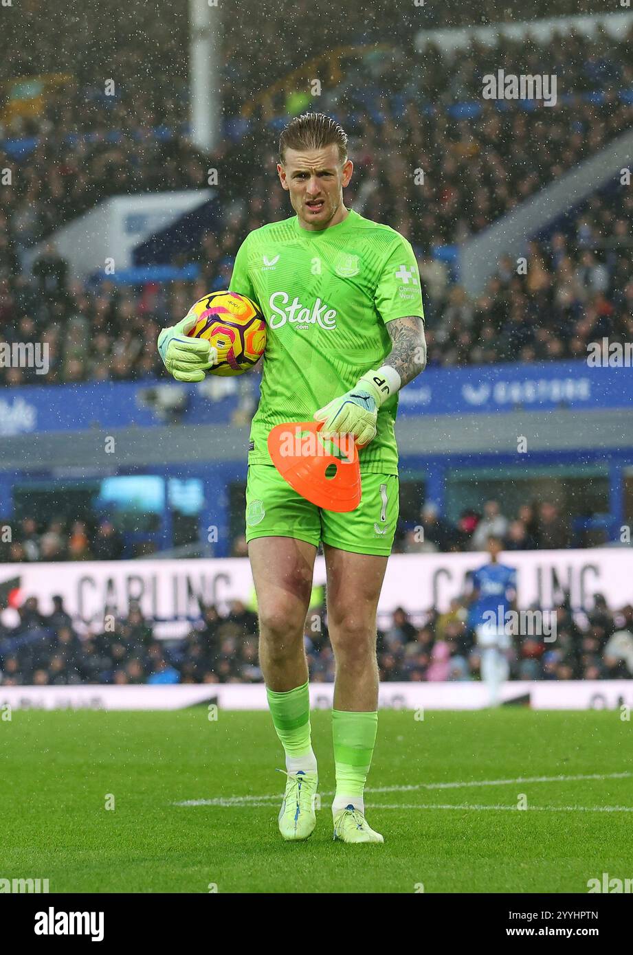 Liverpool, England, 22nd December 2024. Jordan Pickford of Everton ...