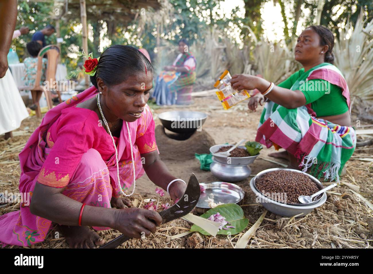 Santiniketan, Birbhum, India. December 8, 2024: The Santal women of ...