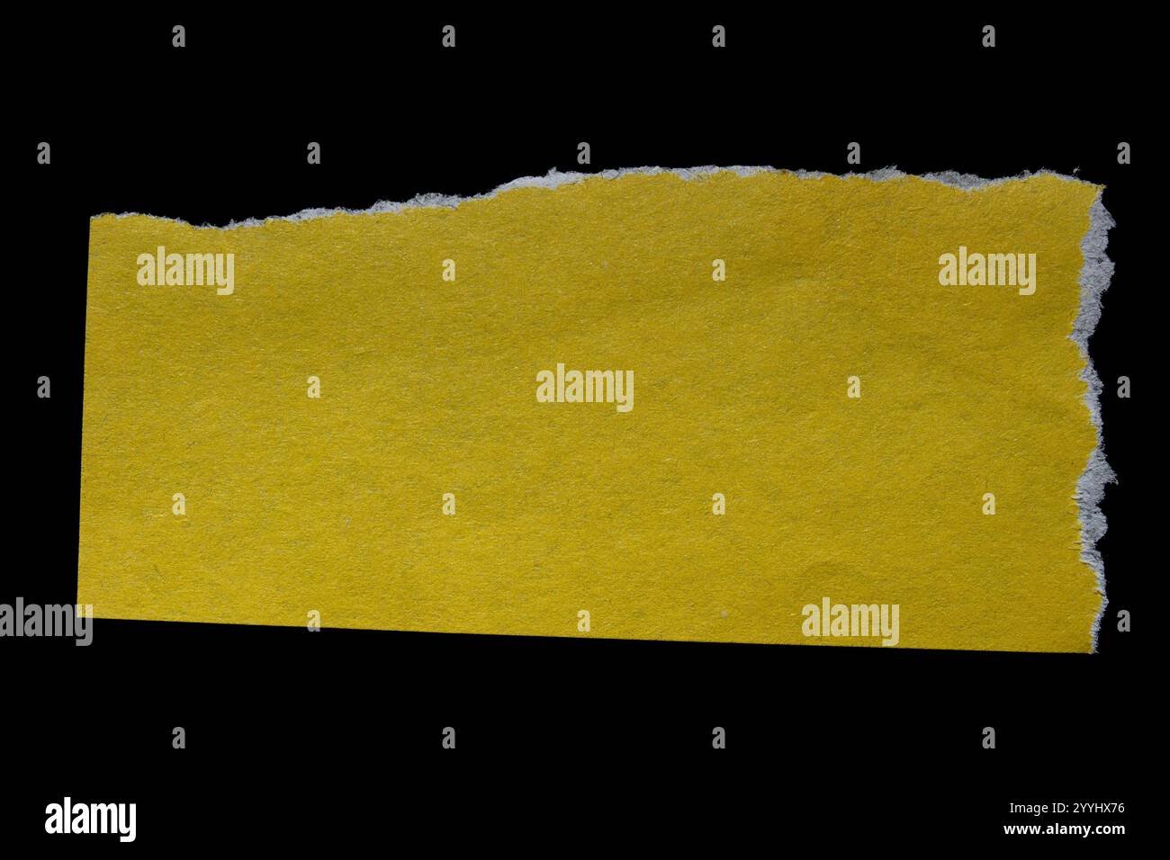 Ripped torn yellow paper piece on isolated black background Stock Photo ...
