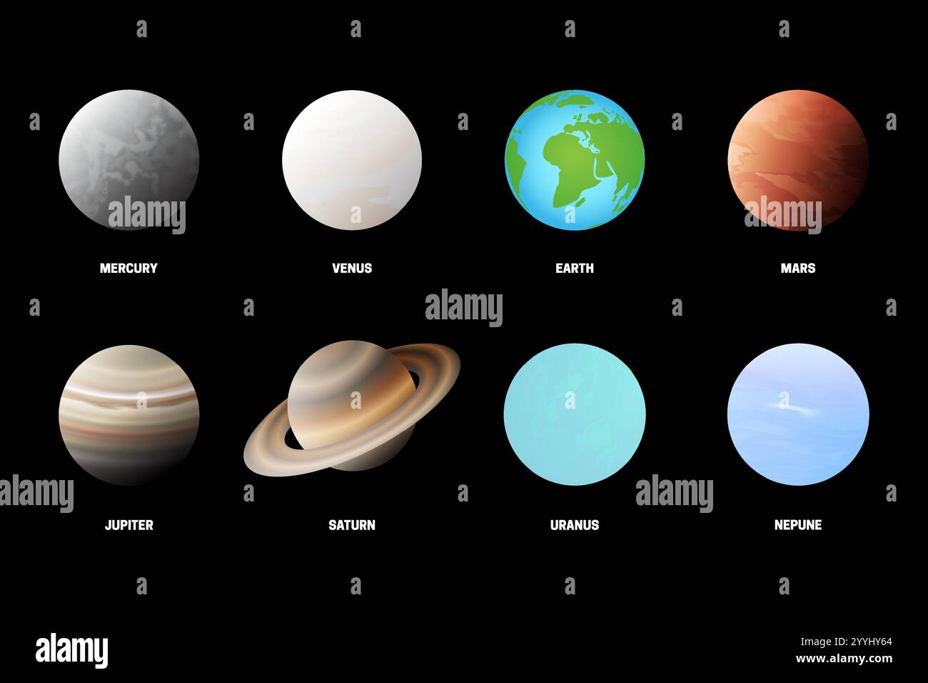 Real planets in space Stock Vector Images - Alamy