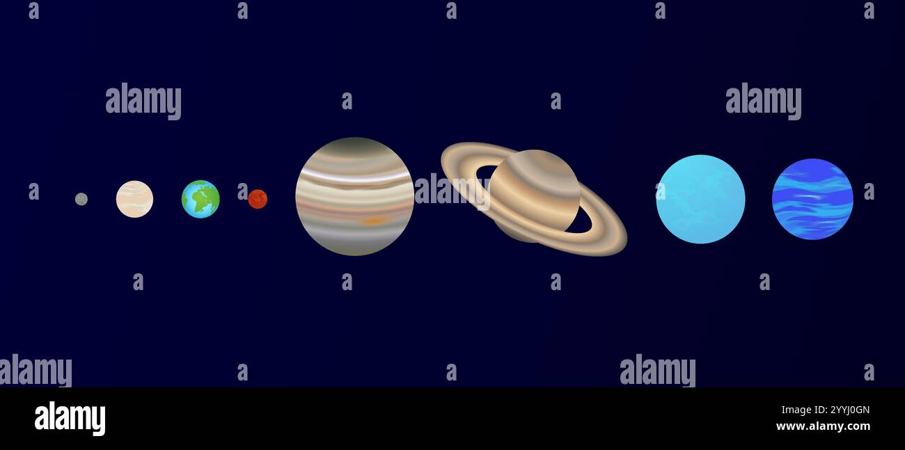 Solar system universe gravity Stock Vector Images - Alamy