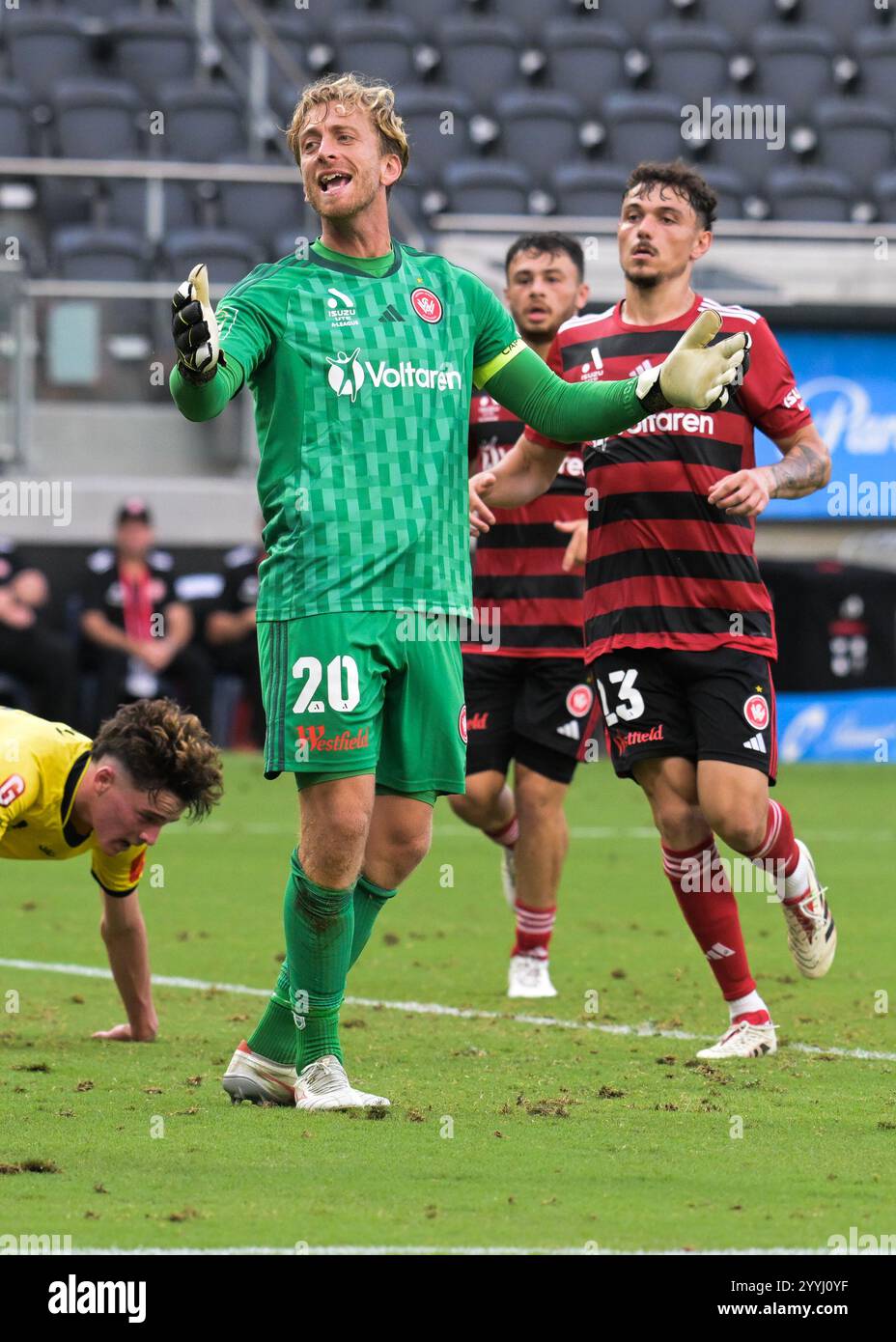 Lawrence Andrew Kingsley Thomas of Western Sydney Wanderers reacts ...