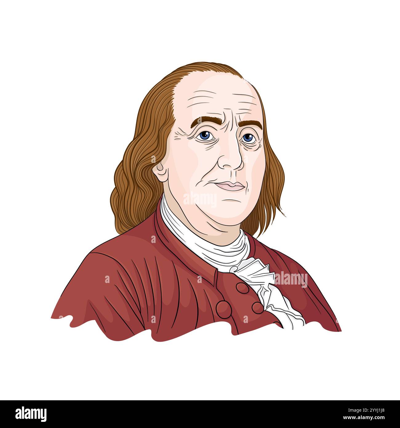 Hand drawn vector portrait. Benjamin Franklin Stock Vector Image & Art ...