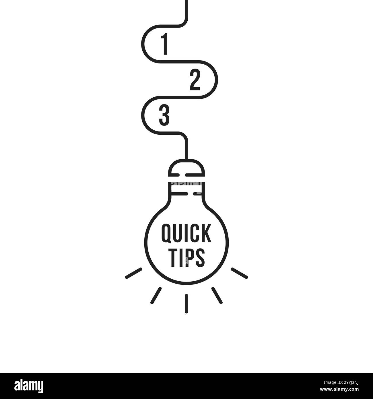 quick tips with bulb and list of facts Stock Vector Image & Art - Alamy