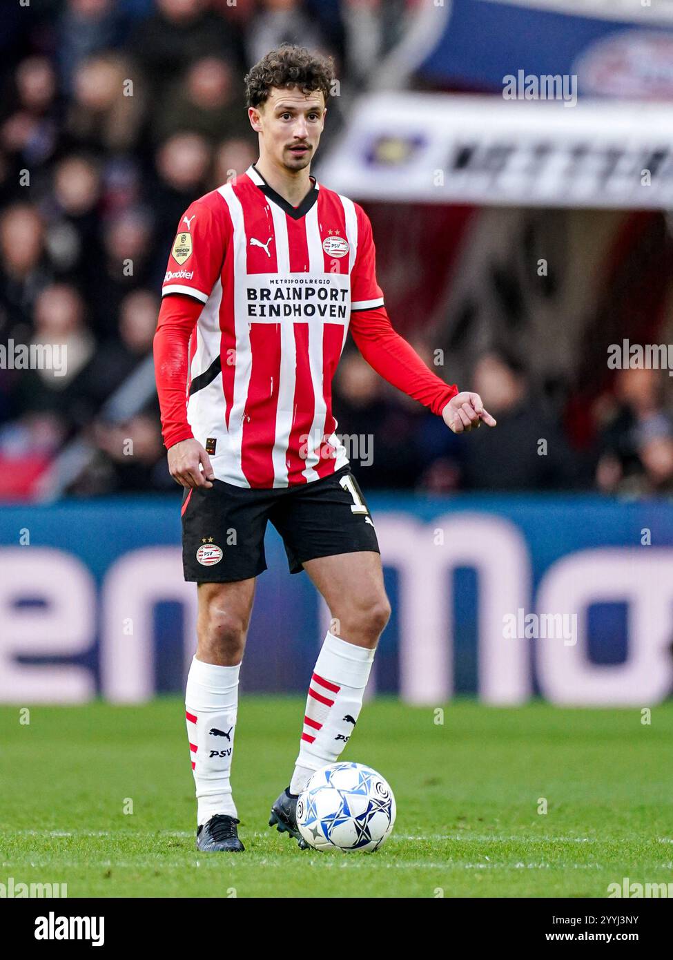 EINDHOVEN, NETHERLANDS - DECEMBER 22: Olivier Boscagli of PSV stands with the ball during the ...