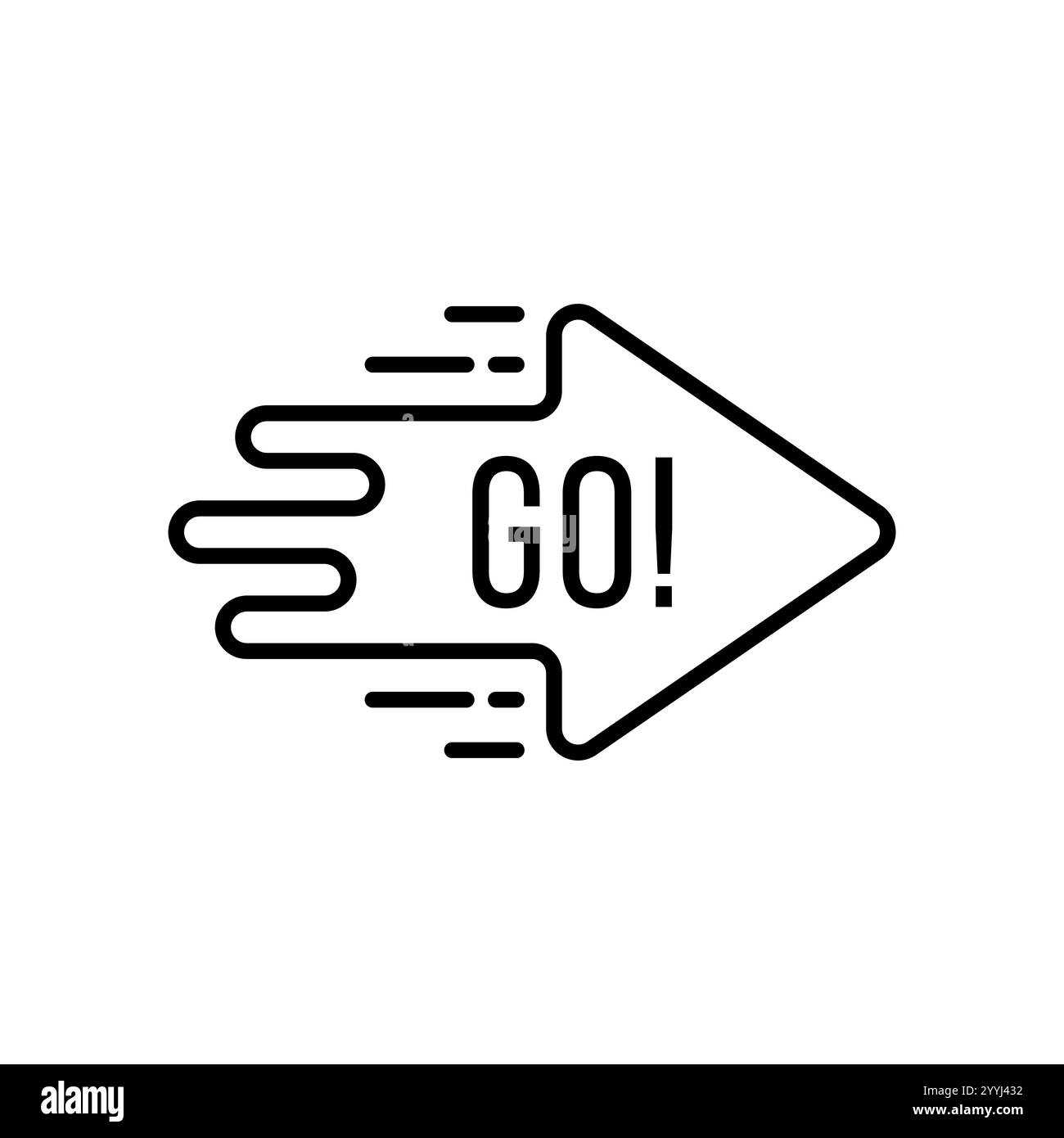 thin line simple arrow with go action Stock Vector Image & Art - Alamy