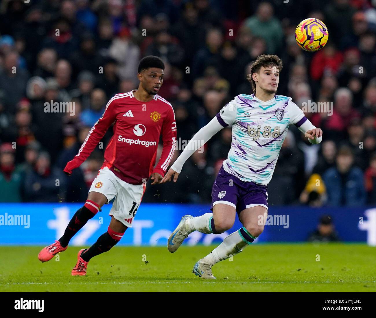 Manchester, UK. 22nd Dec, 2024. Amad Diallo of Manchester United with ...