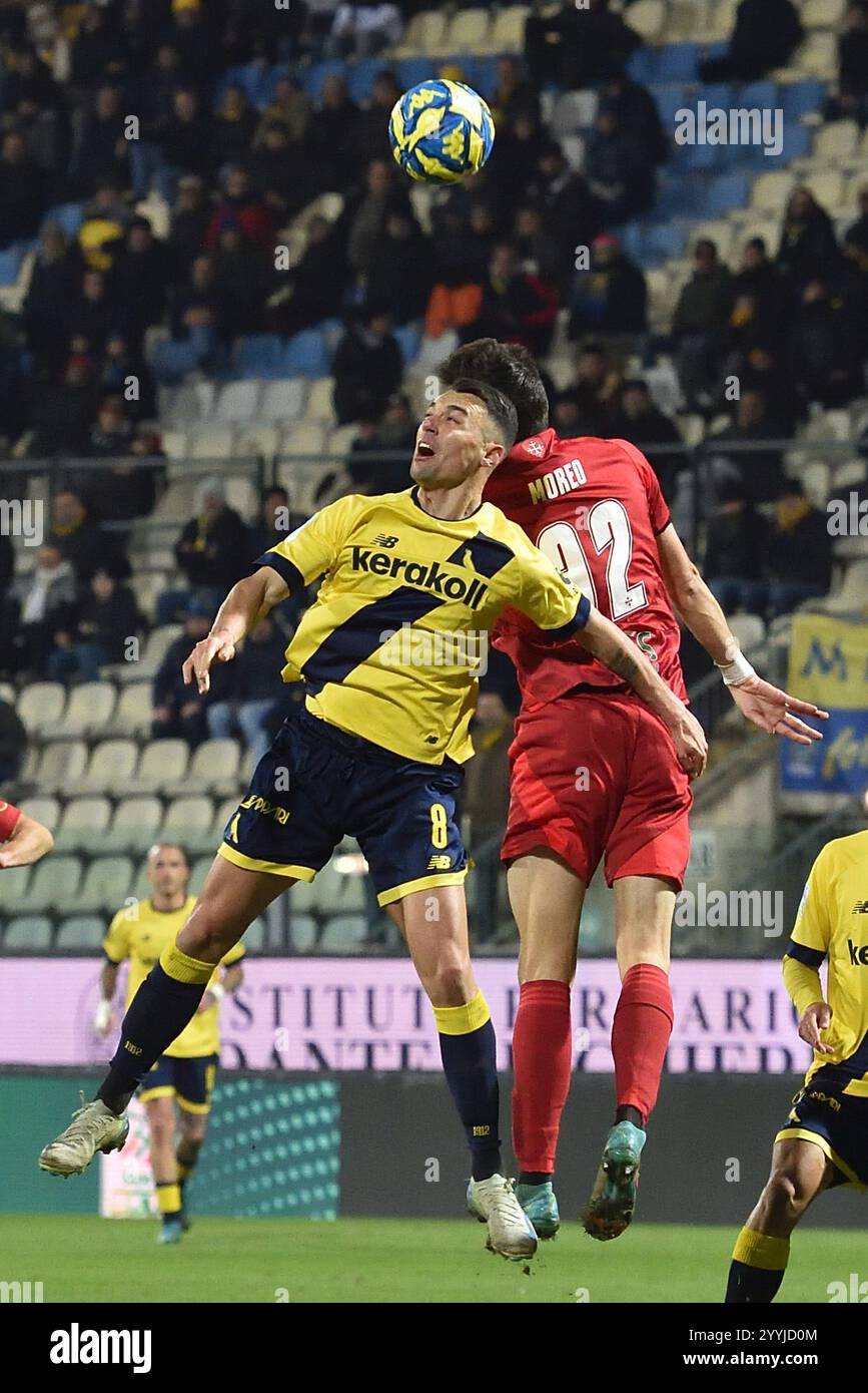 Modena, Italy. 21st Dec, 2024. Head tackle by Simone Santoro (Modena ...