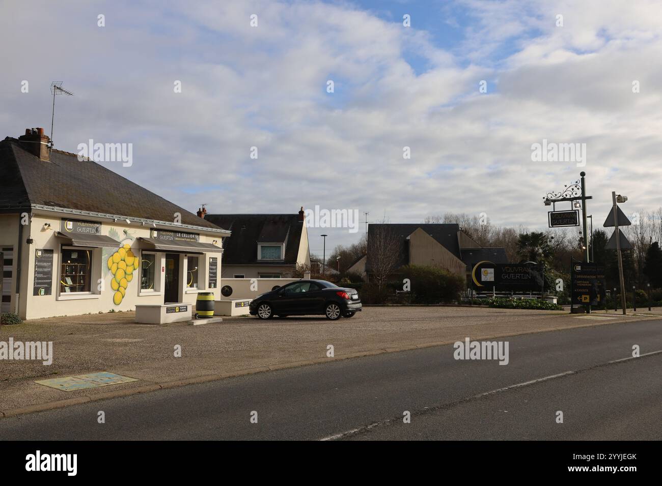 Exterior of Vouvray Guertin wine tasting shop Vouvray France December ...