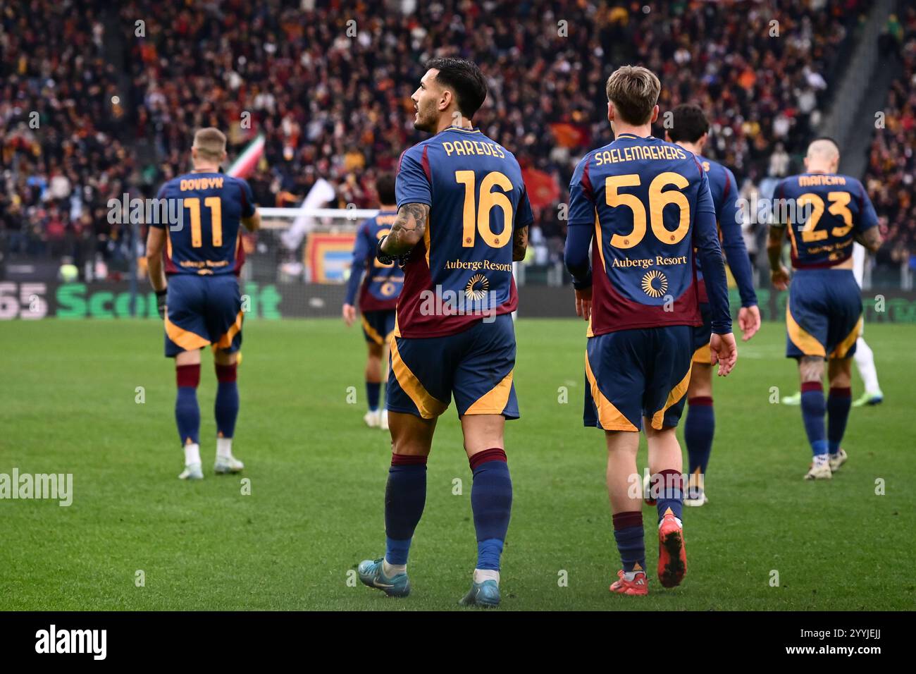 Leandro Paredes of A.S. Roma celebrates after scoring the goal to make ...